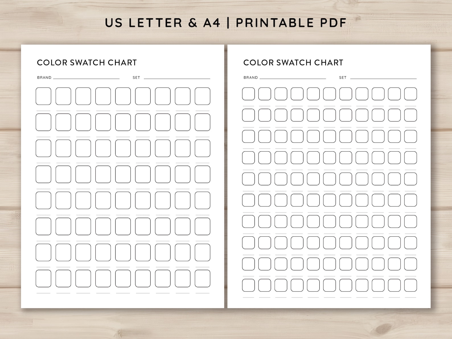 Color Swatch Chart Blank Color Chart Printable Color Swatch Template ...