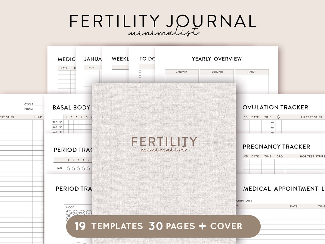 Fertility Journal Ovulation Tracker Printable, BBT Chart, Pregnancy ...
