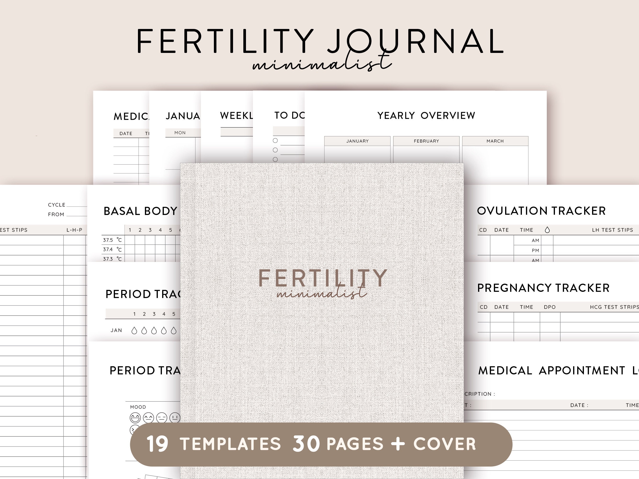 Fertility Journal Ovulation Tracker Printable, BBT Chart, Pregnancy ...