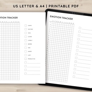Emotion Tracker Printable Mood Tracker Template, Emotion Mood Tracker ...