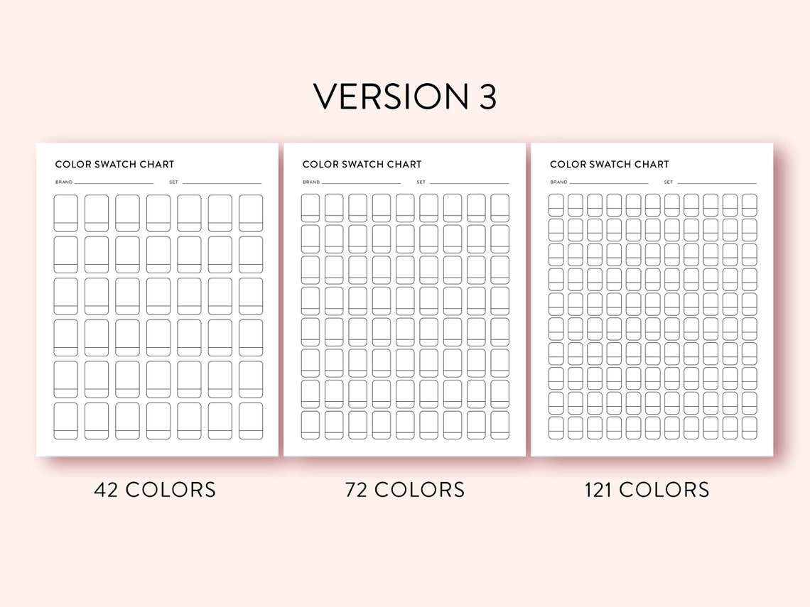 Color Swatch Chart Blank Color Chart Printable Color Swatch Template ...