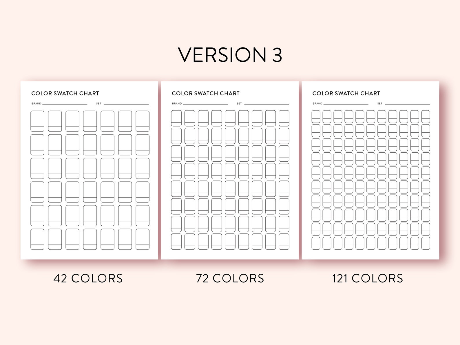 Color Swatch Chart Blank Color Chart Printable Color Swatch Template ...