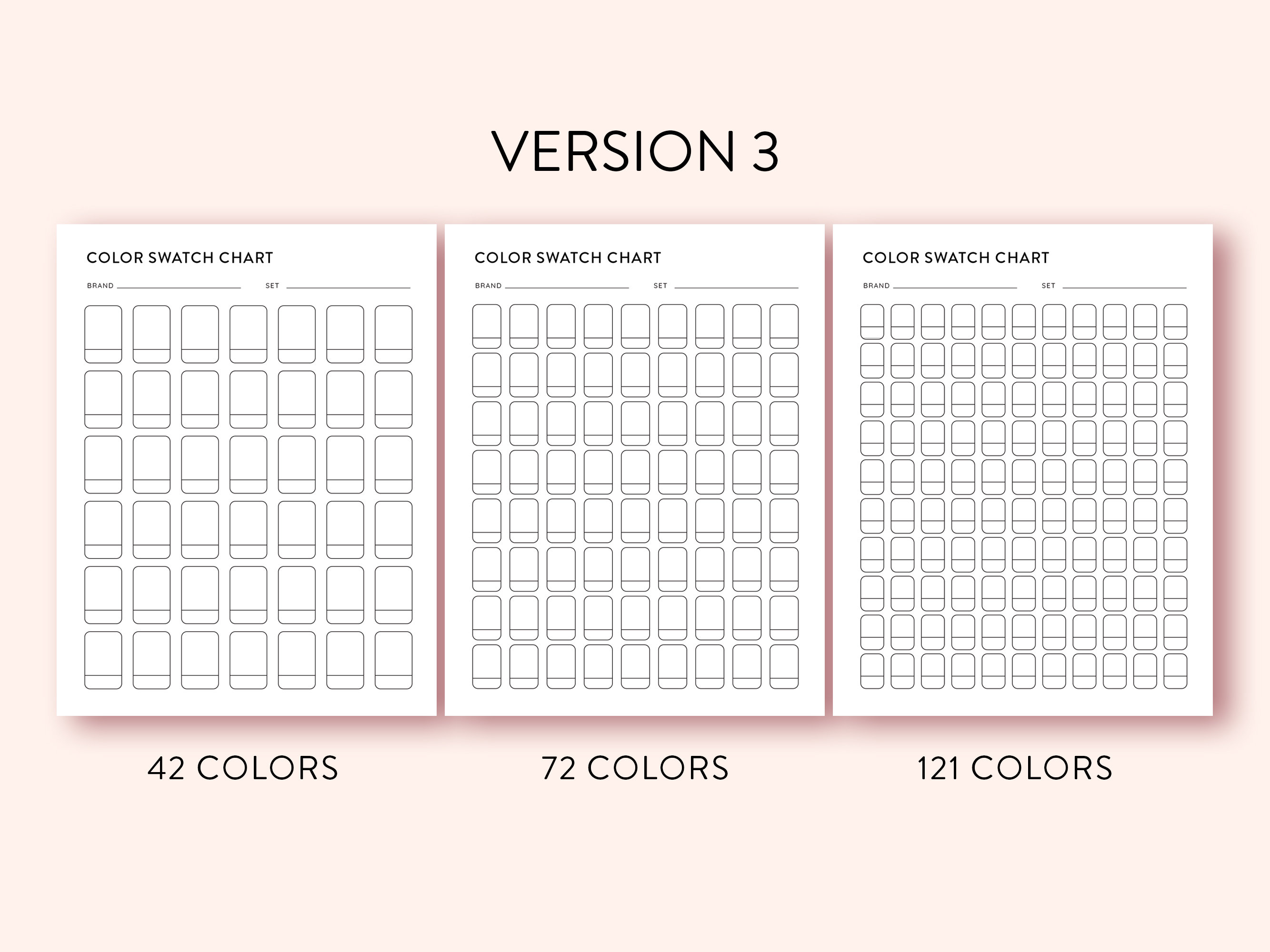 Color Swatch Chart Blank Color Chart Printable Color Swatch Template ...