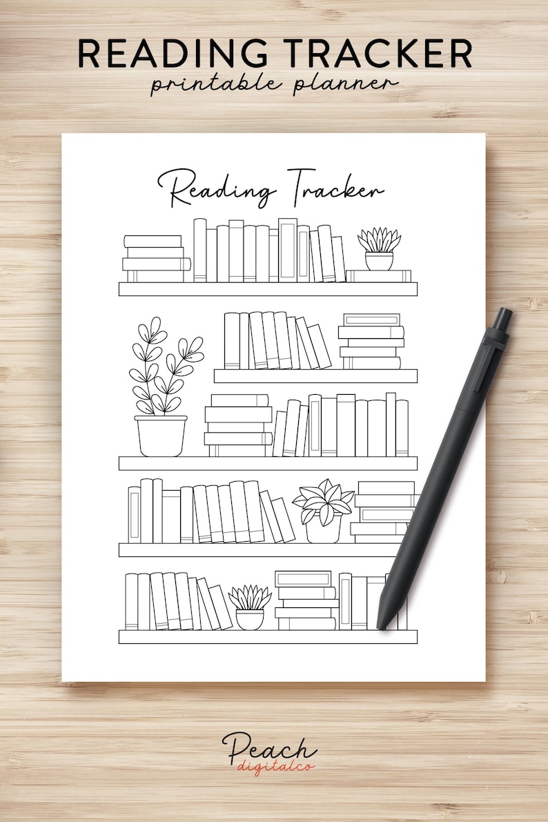 Bookshelf Reading Tracker Printable, Shelf Reading Tracker, Reading ...