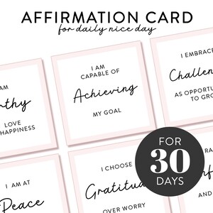 30 Days Affirmation Cards Printable, Vision Board Printables ...
