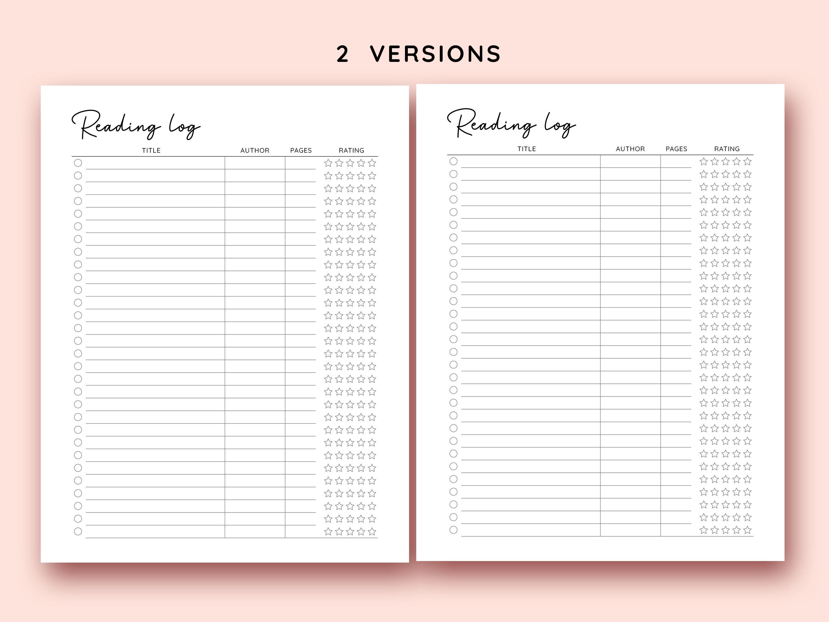 Reading Log Printable, Reading Tracker Printable, Reading Tracker ...