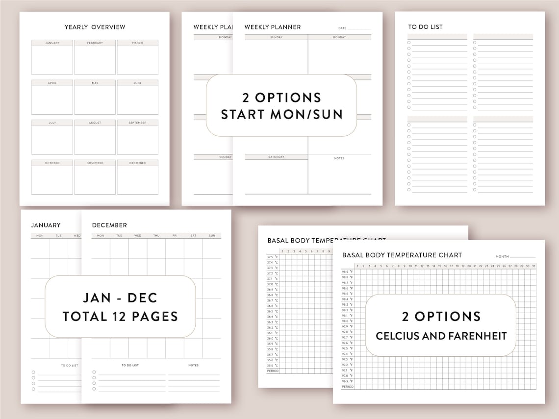 Fertility Journal Ovulation Tracker Printable, BBT Chart, Pregnancy ...