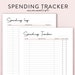 Digital Spending Tracker Printable Spending Log Monthly Expense Log ...