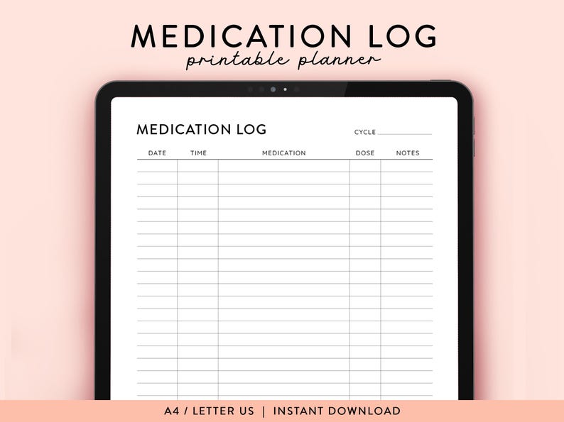 Medication Tracker Printable, Medication Log, Medication Chart ...