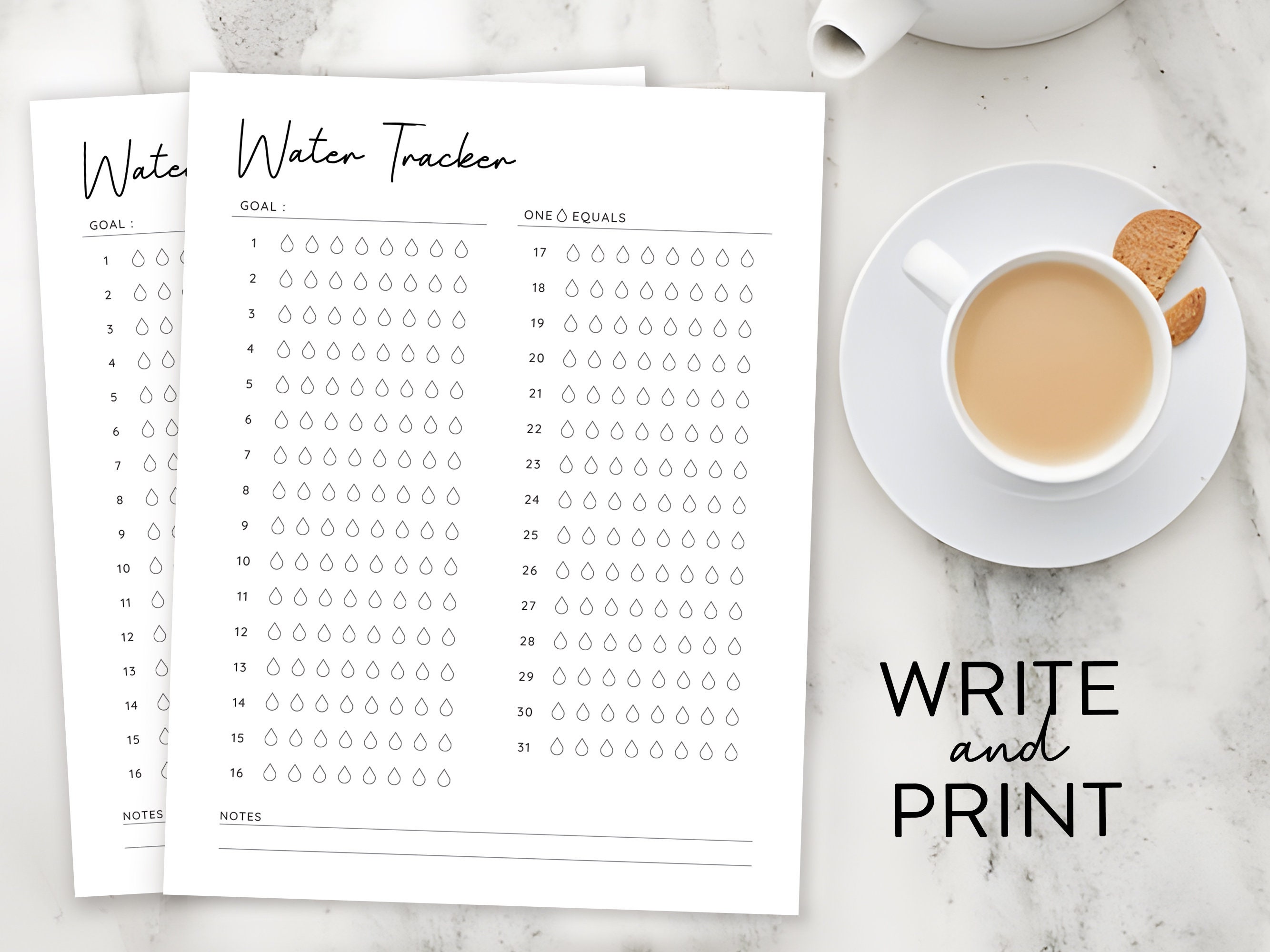 Editable Monthly Water Tracker Printable, Monthly Water Intake Tracker ...