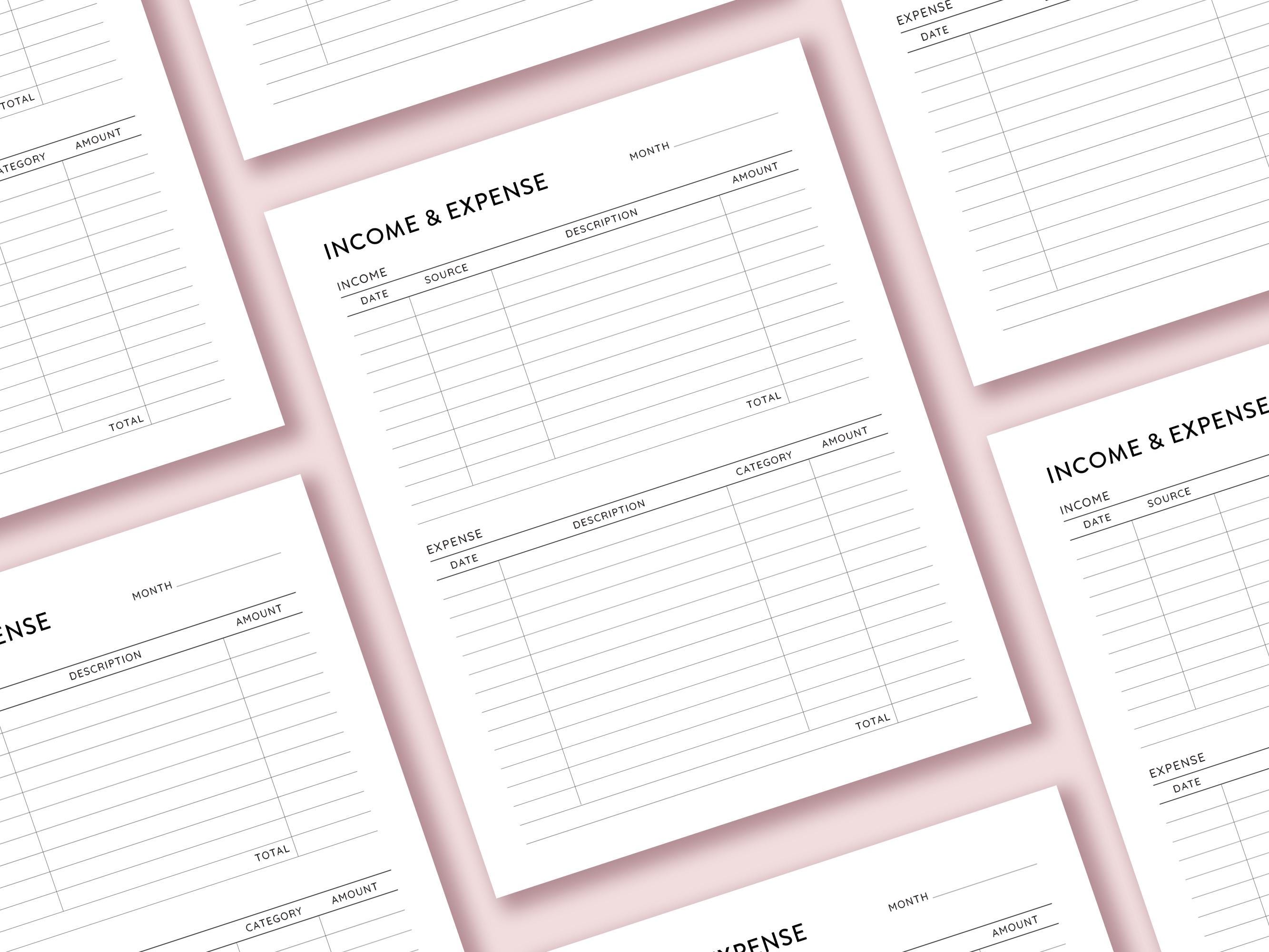 Income & Expense Tracker Printable, Income Tracker Printable, Monthly ...
