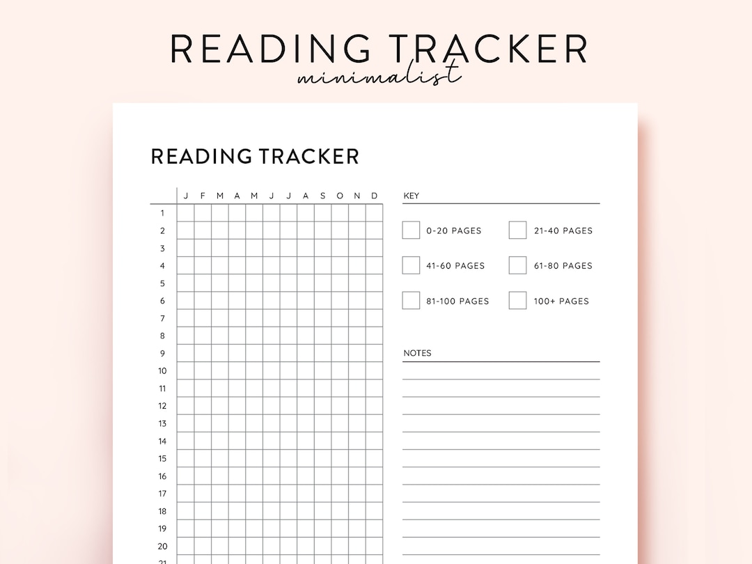 Minimalist Reading Tracker Printable Reading Tracker Template - Etsy