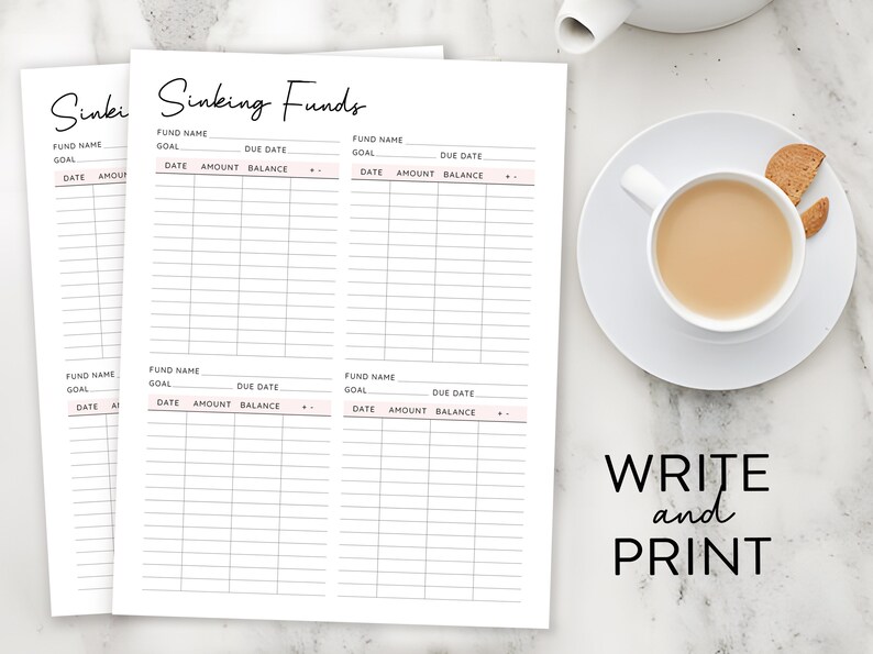 Sinking Funds Tracker Printable Sinking Funds Tracker Sheet - Etsy