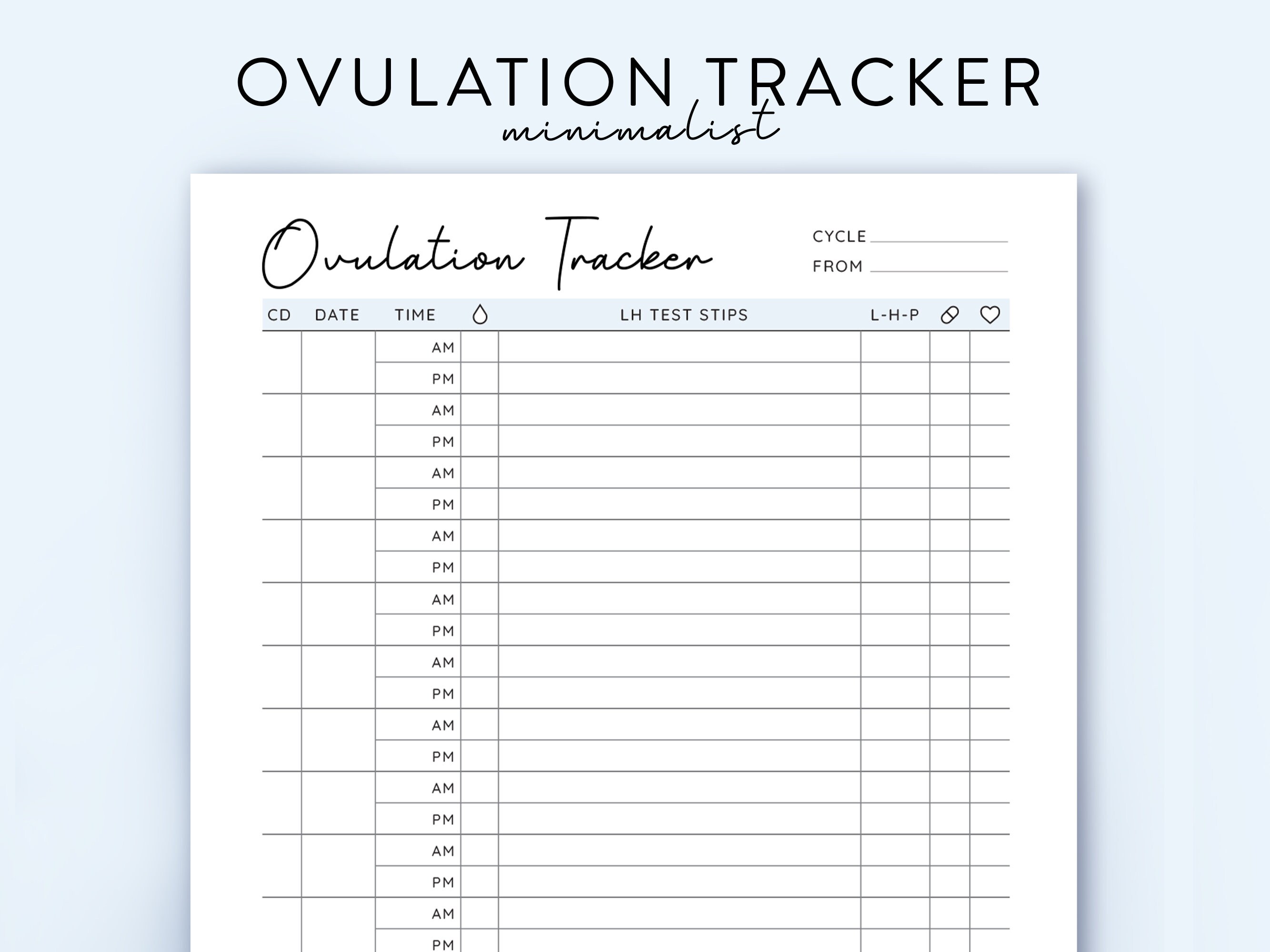 Ovulation Test Strips Tracker, Ovulation Tracker Printable, Ovulation ...