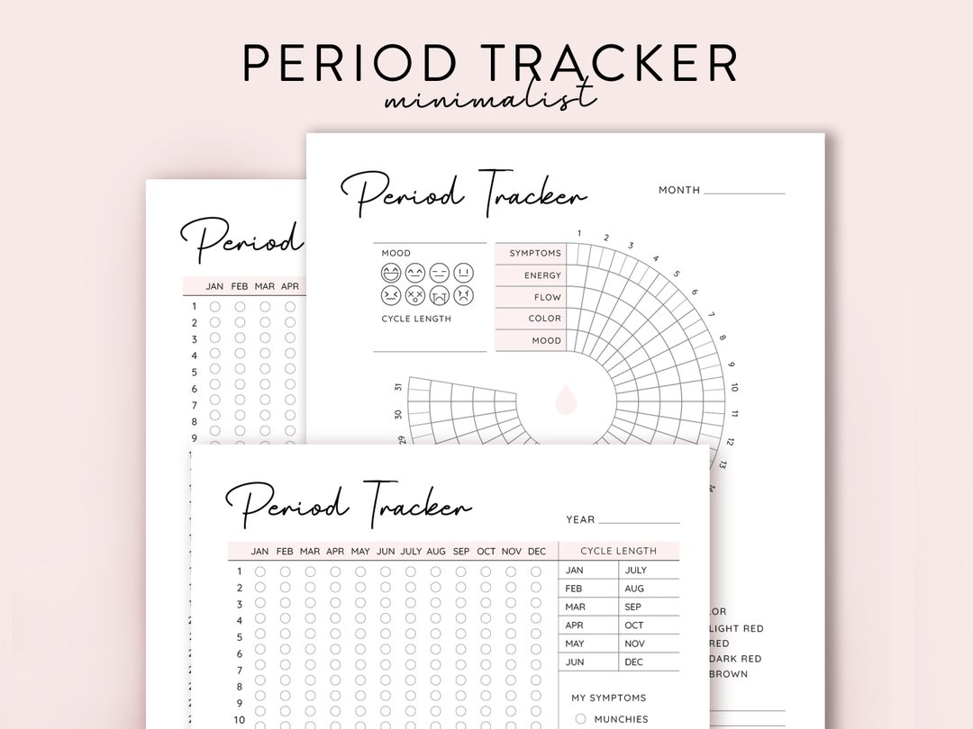 Minimal Period Tracker Digital Women Period Planner, Menstrual Cycle ...