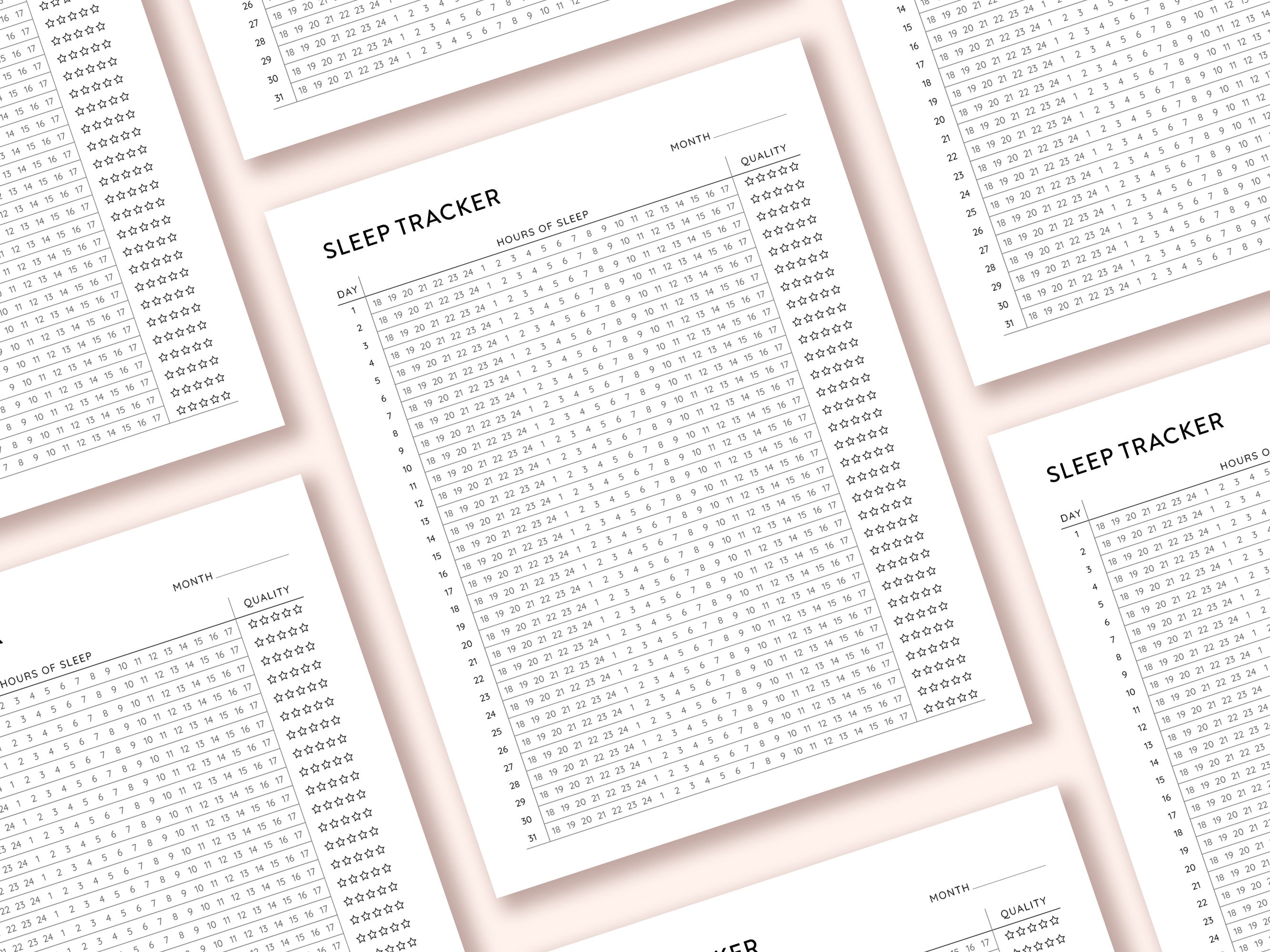 Sleep Tracker Printable, Monthly Sleep Tracker Planner Printable PDF ...