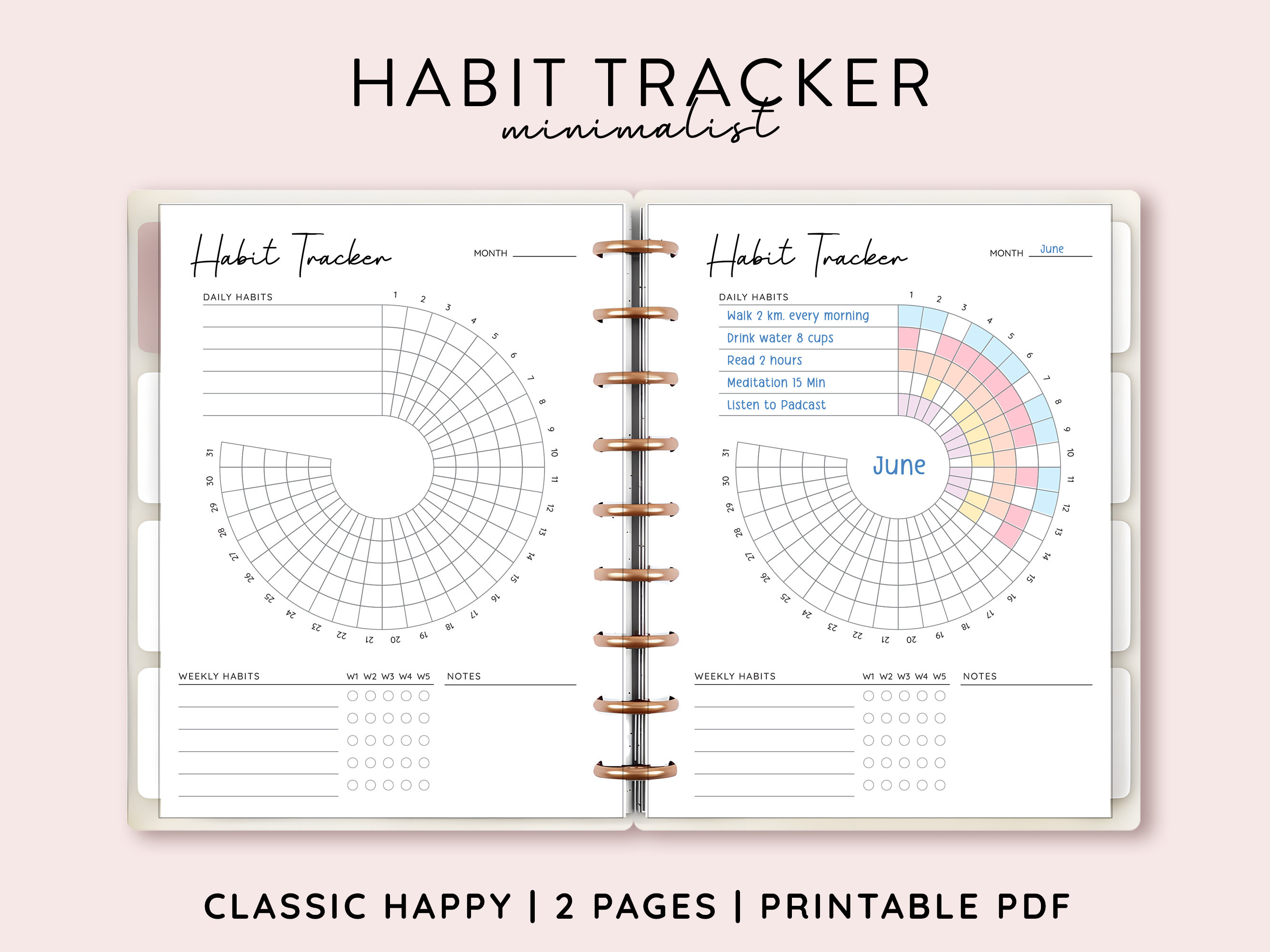 Happyplanner Circle Habit Tracker Printable, Happy Planner Habit ...