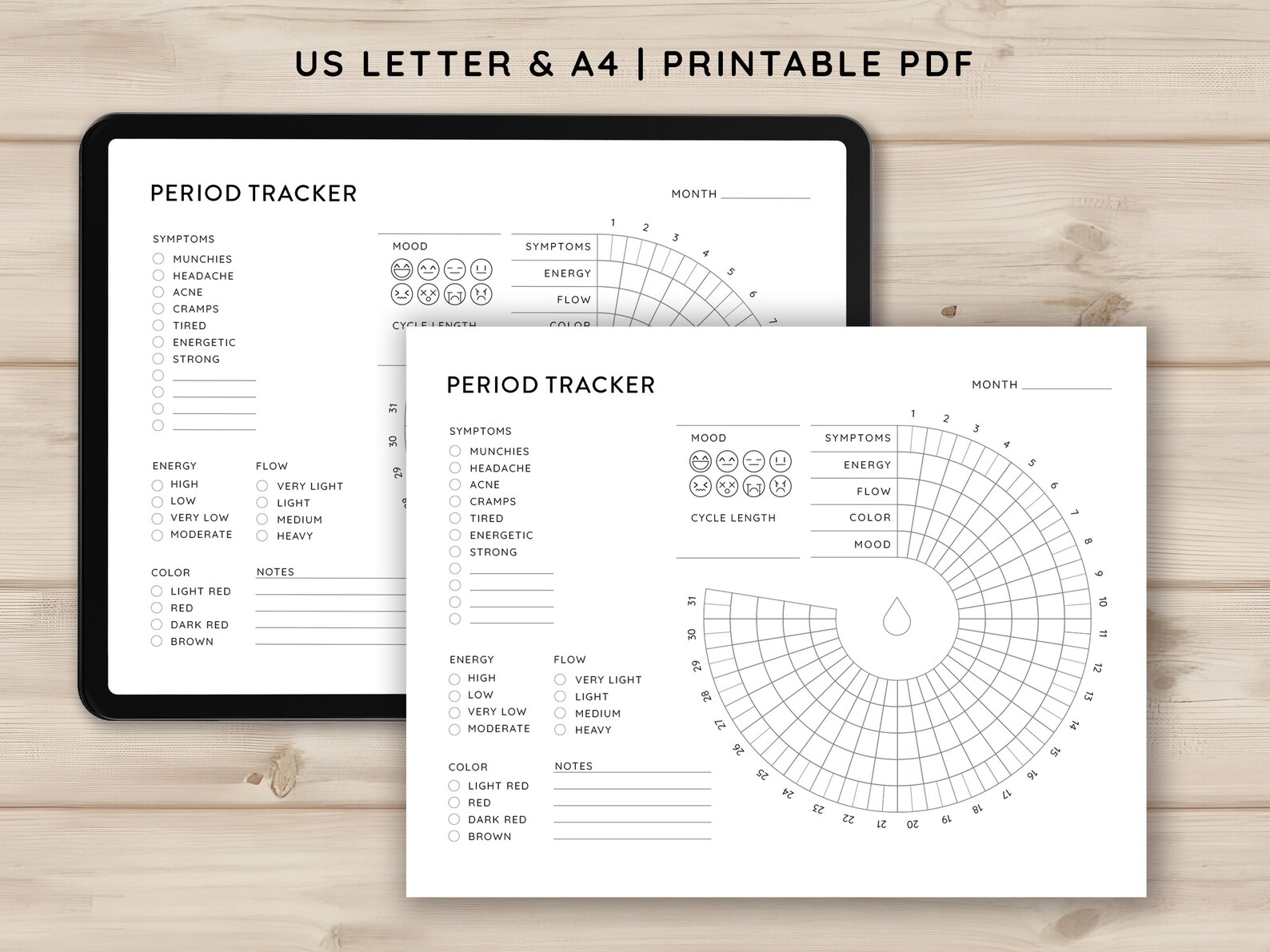 Minimal Period Tracker Digital Women Period Planner Landscape ...