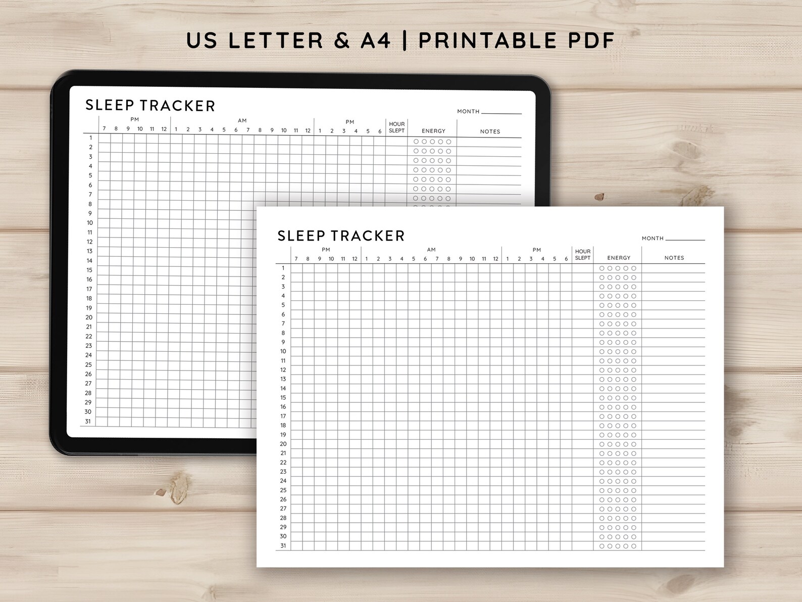 Sleep Tracker Printable, Monthly Sleep Tracker Planner Printable PDF ...