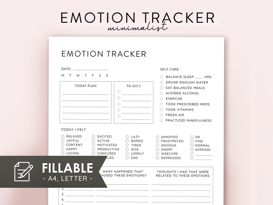 Emotion Planner Daily Emotion Tracker for Dialectical Behavior Therapy ...