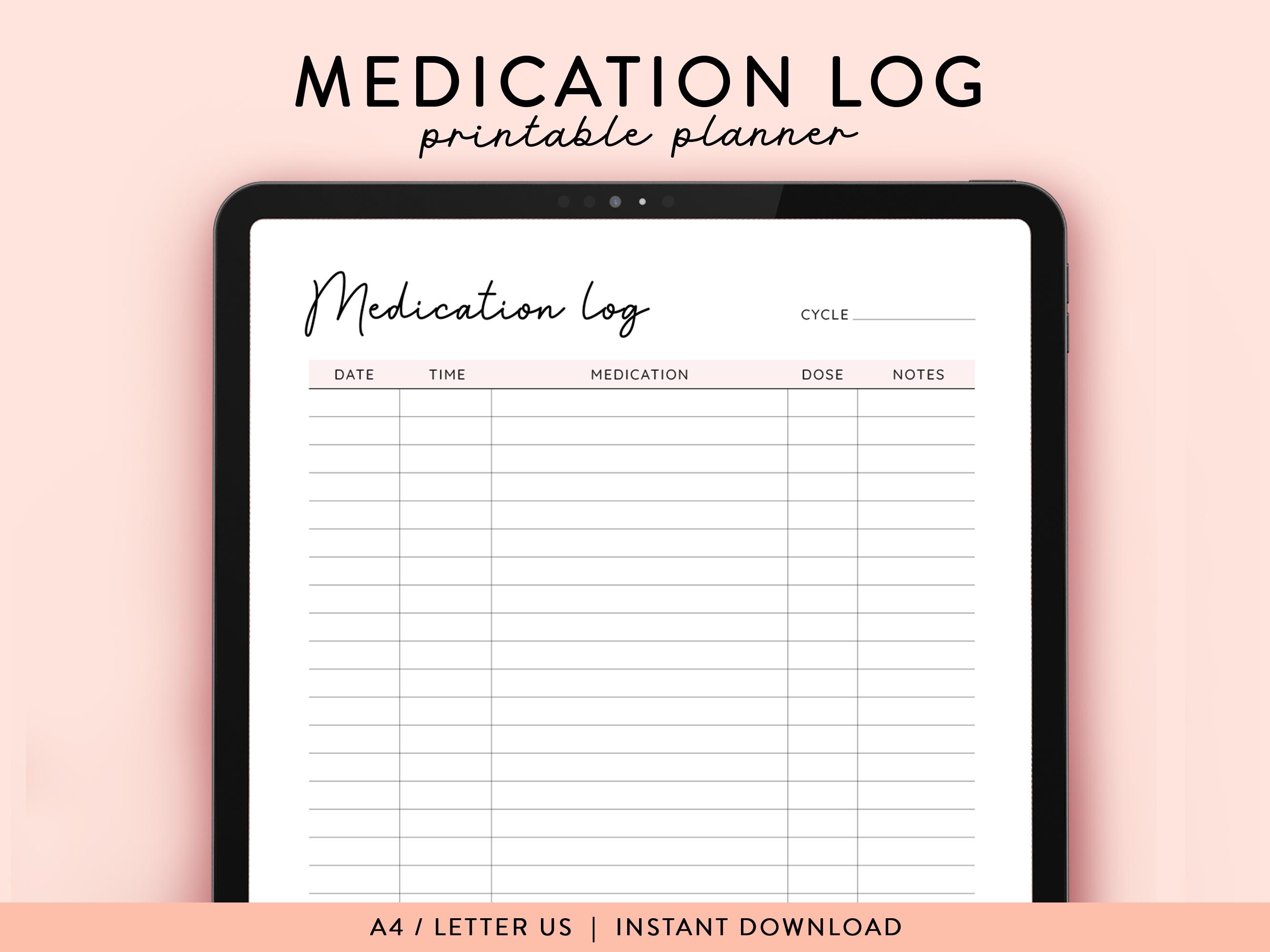 Medication Tracker Printable, Medication Log, Medication Chart ...