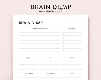 Brain Dump, ADHD Brain Dump, Thought Organizer, Thought Tracker ...