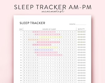 Sleep Tracker Printable, Monthly Sleep Tracker Planner Printable PDF ...