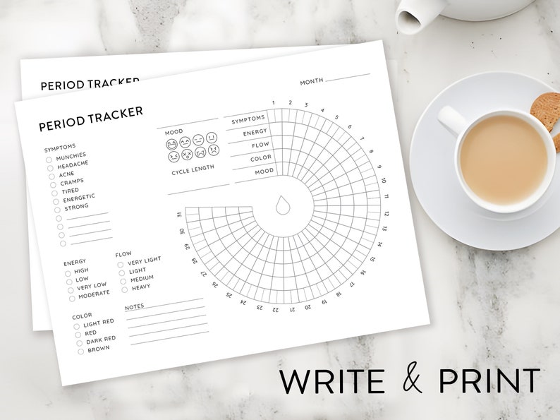 Minimal Period Tracker Digital Women Period Planner Landscape ...