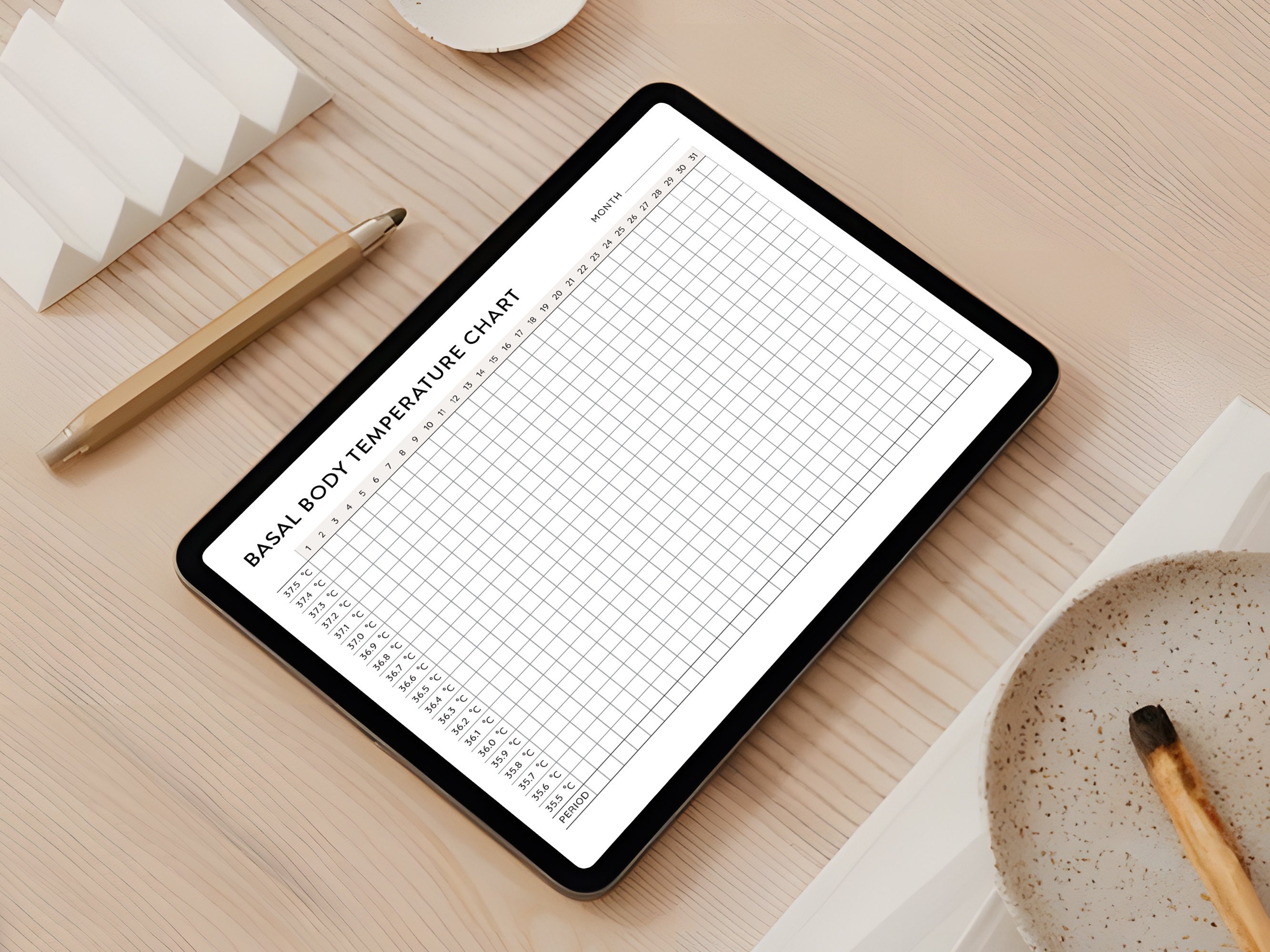 Basal Body Temperature Tracker Printable BBT Tracker, Basal Body ...