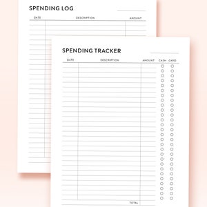 Digital Spending Tracker Printable Spending Log Monthly Expense Log ...