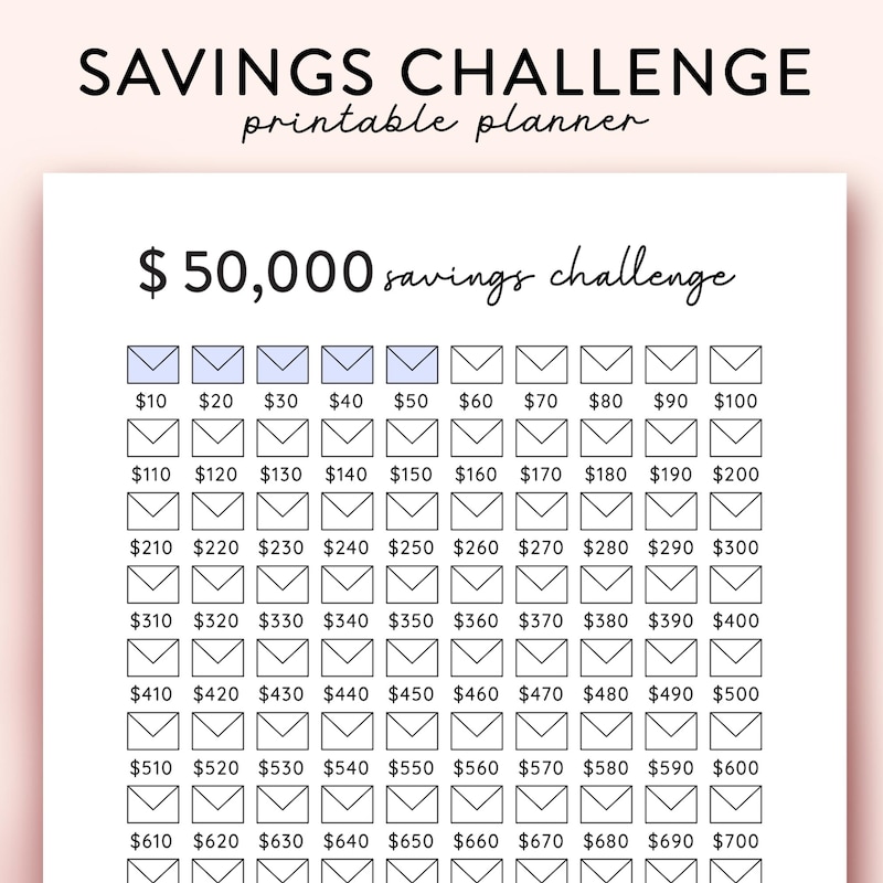 50000 Savings Challenge - Etsy