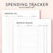 Digital Spending Tracker Printable Spending Log Monthly Expense Log ...