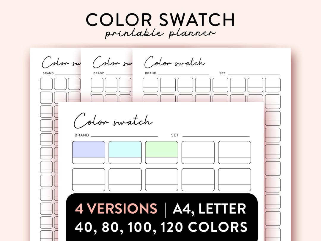 Color Swatch Chart Blank Color Chart Printable Color Swatch Template ...