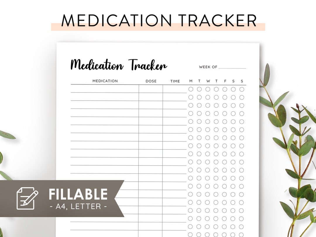 EDITABLE Medication Tracker Planner, Minimalist Digital Planner ...