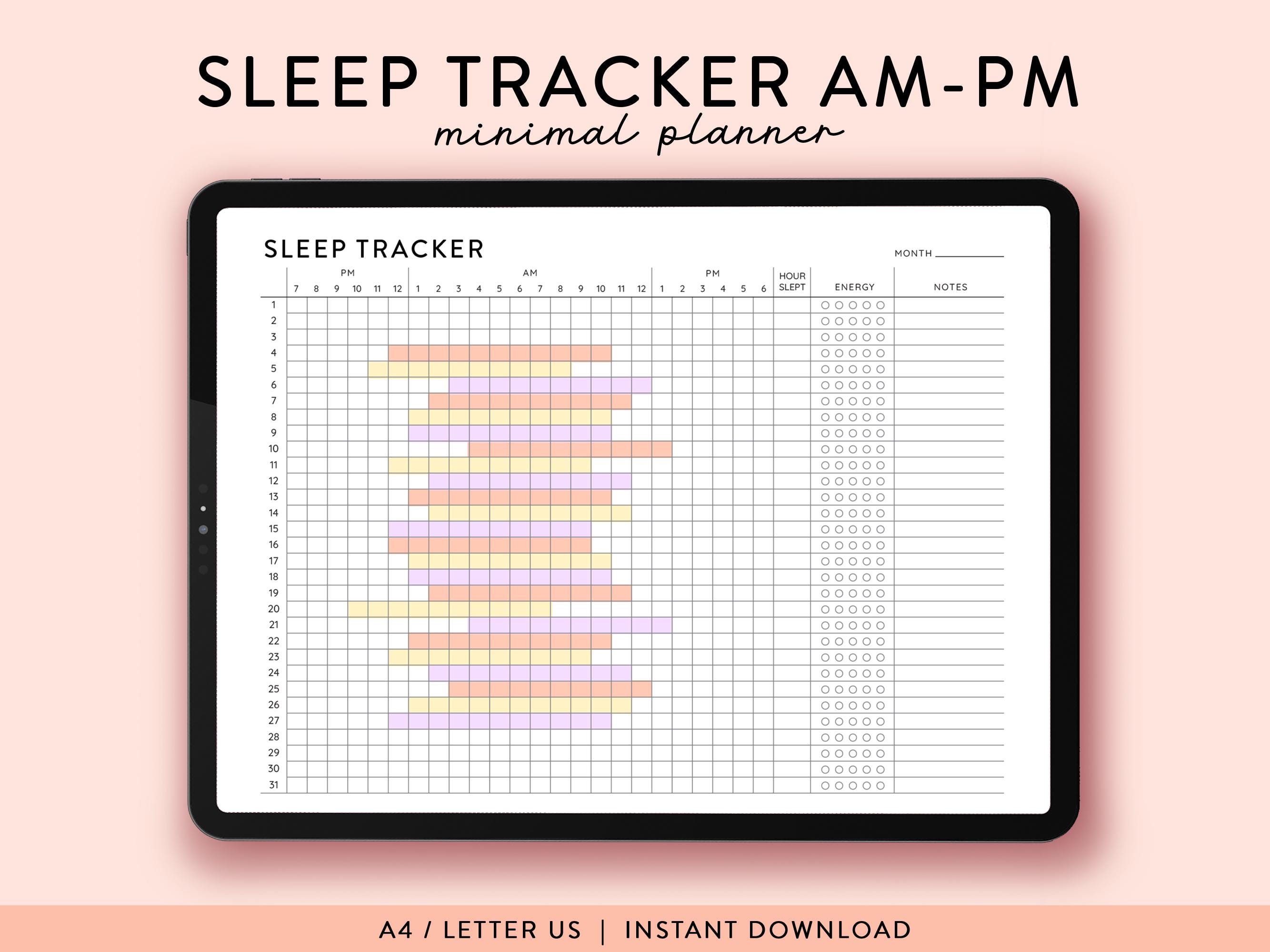 Sleep Tracker Printable, Monthly Sleep Tracker Planner Printable PDF ...