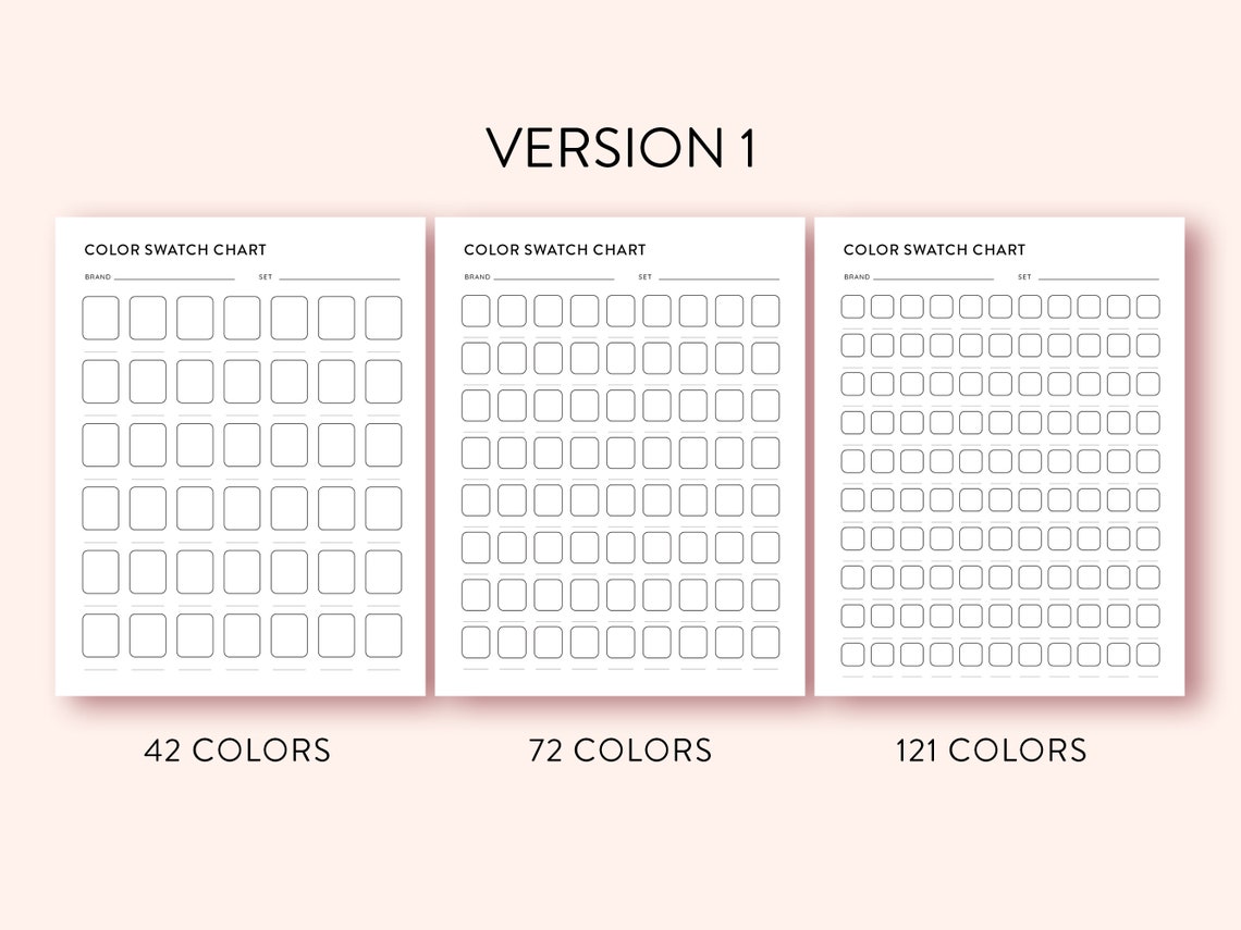 Color Swatch Chart Blank Color Chart Printable Color Swatch Template ...