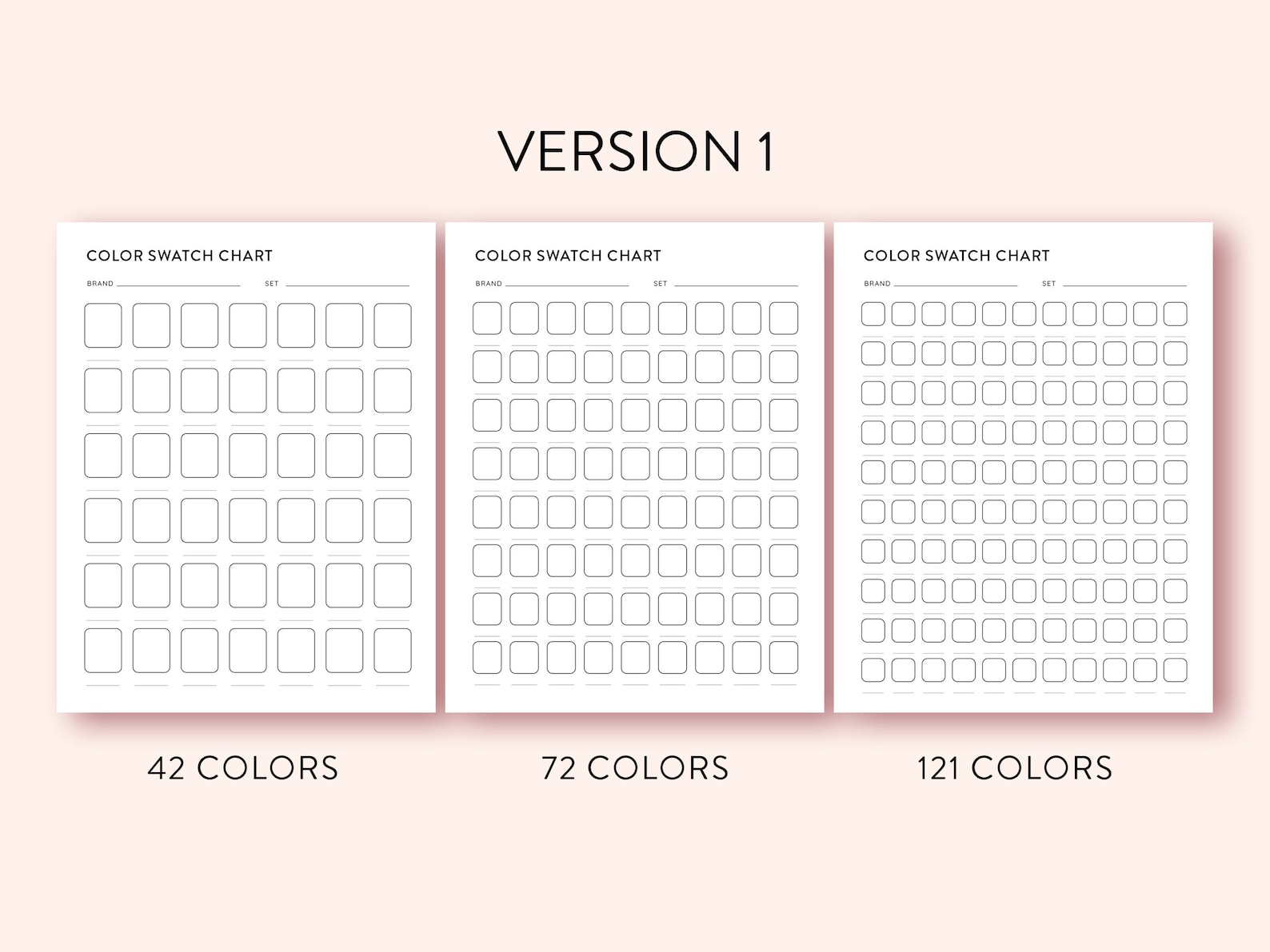 Color Swatch Chart Blank Color Chart Printable Color Swatch Template ...
