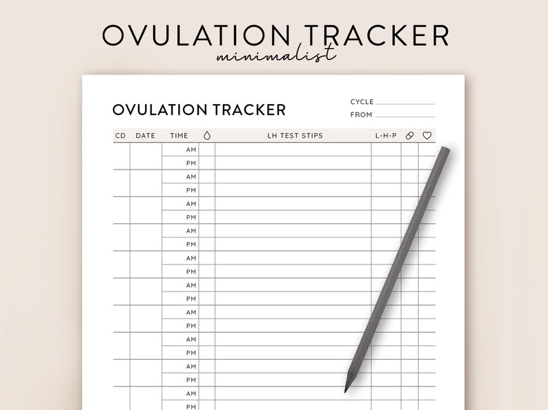 Ovulation Test Strips Tracker, Ovulation Tracker Printable, Ovulation ...