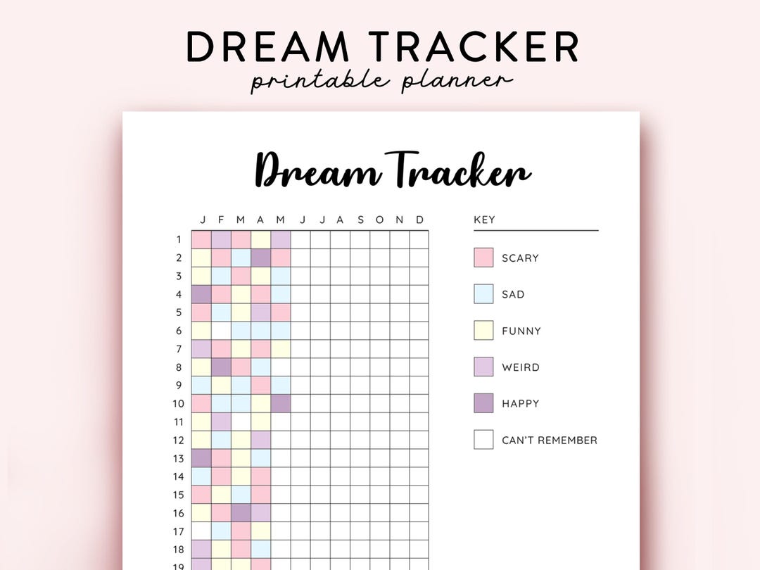 Dream Tracker Printable, Journal Page Printable Planner Page, Dream Log ...