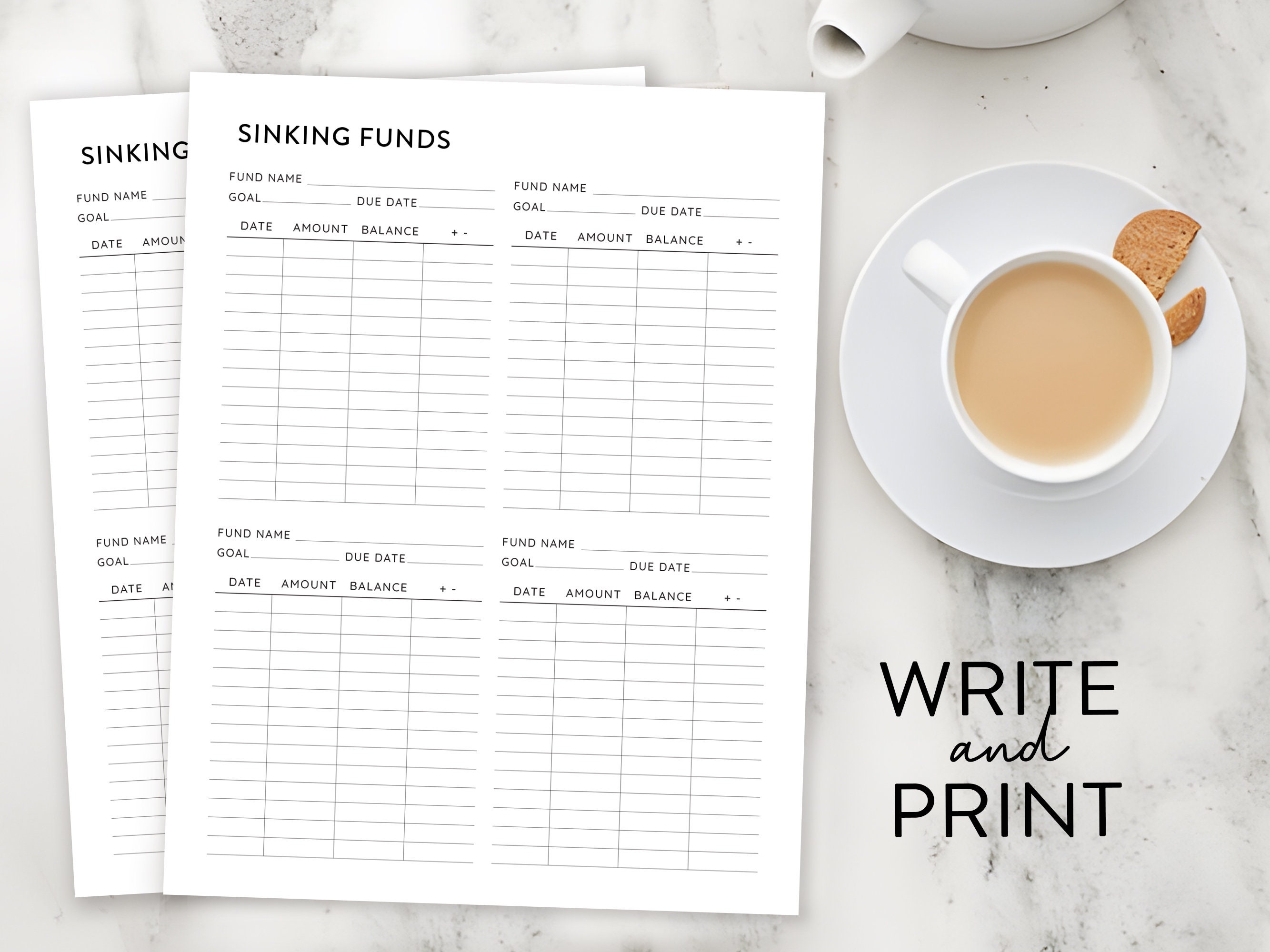 Sinking Funds Tracker Printable Sinking Funds Tracker Sheet Sink Funds ...