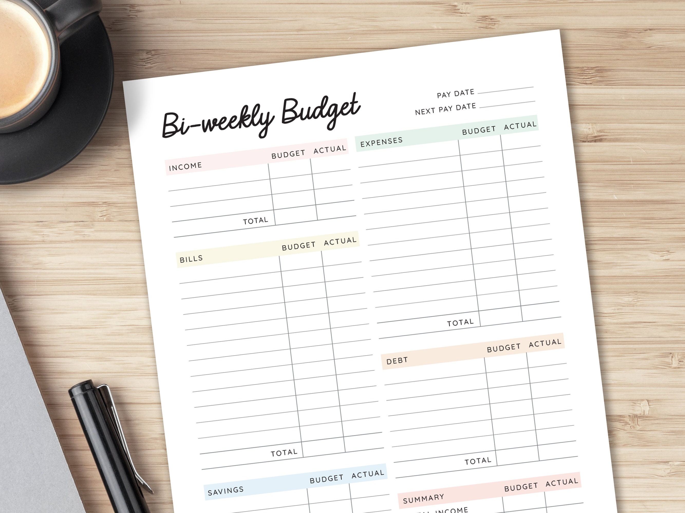 Bi-weekly Budget Planner Printable Biweekly Budget Planner Printable ...