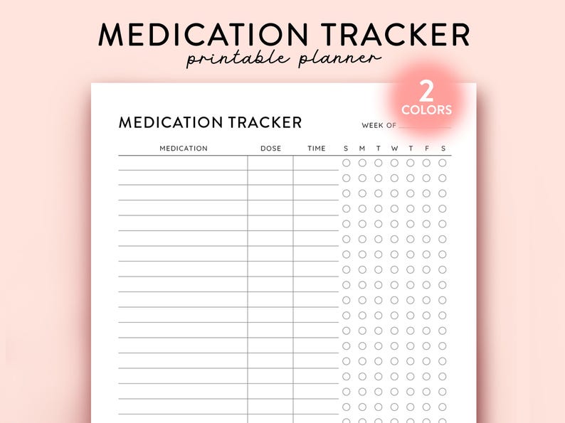 Medication Tracker Printable, Medication Log, Medication Chart, Medication, List Printable Med ...