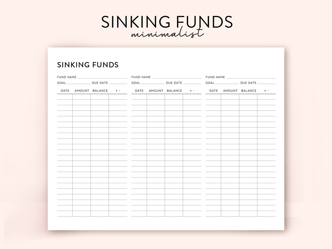 Sinking Funds Tracker Printable Landscape Sinking Funds Tracker Sheet ...