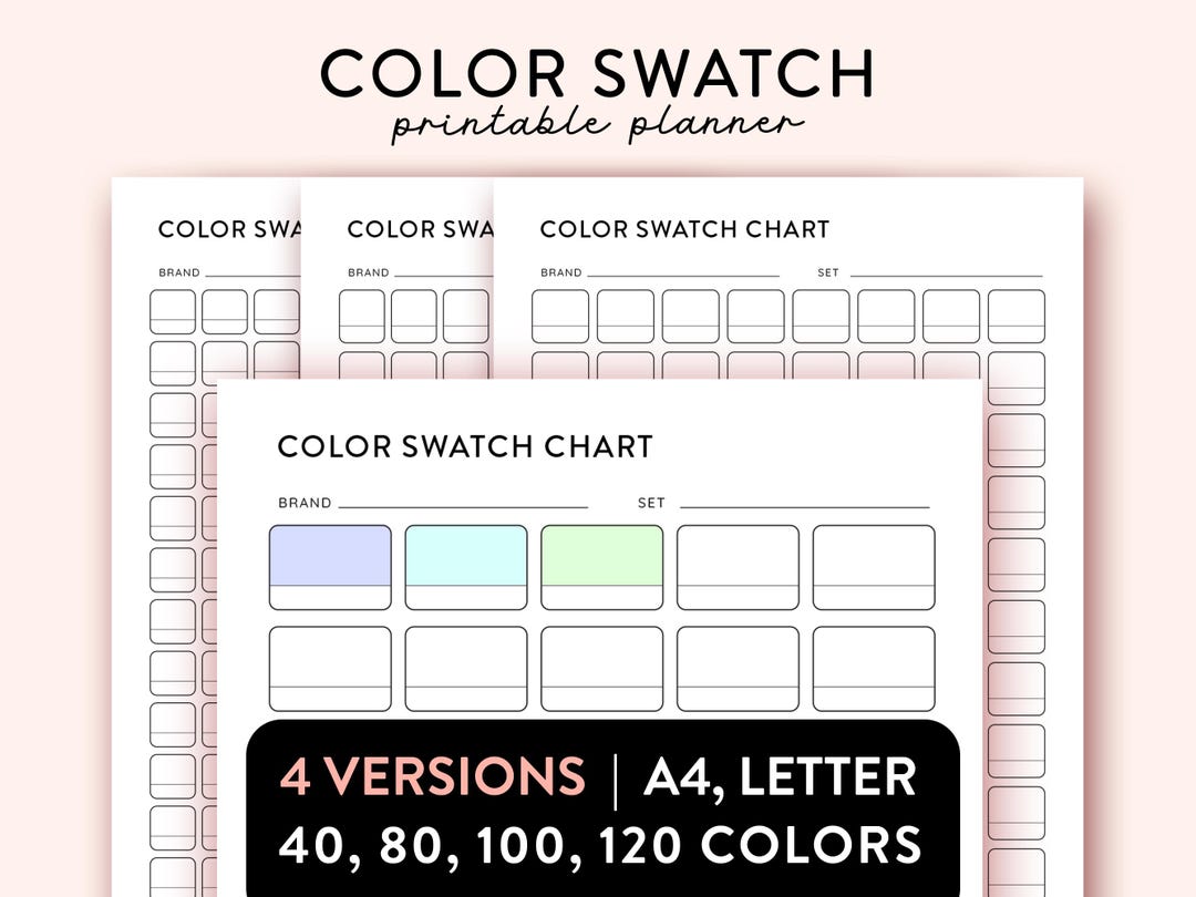 Color Swatch Chart Blank Color Chart Printable Color Swatch Template ...