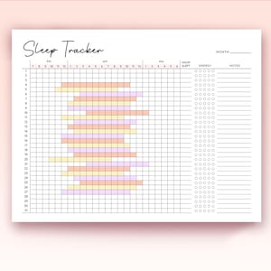 Sleep Tracker Printable, Monthly Sleep Tracker Planner Printable PDF ...