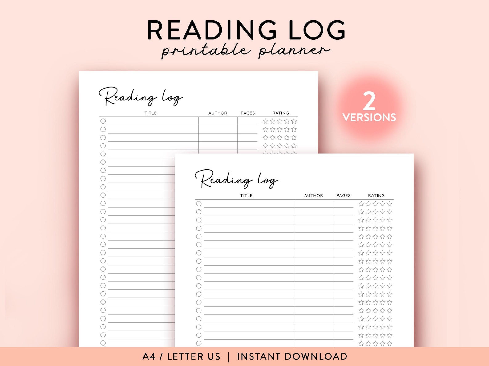 Reading Log Printable, Reading Tracker Printable, Reading Tracker ...