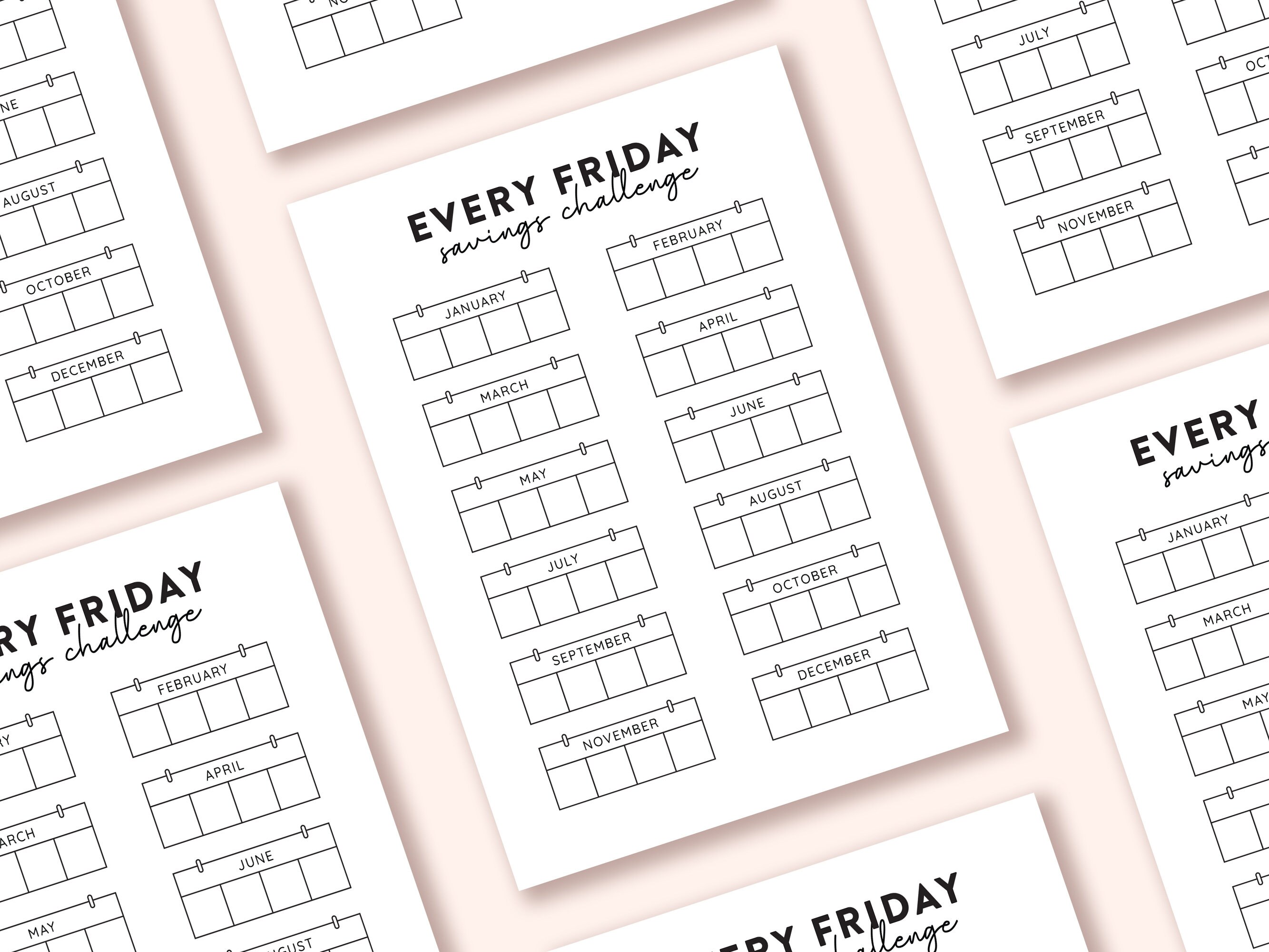 2025 Friday Savings Challenge Printable, Blank Every Friday Savings ...