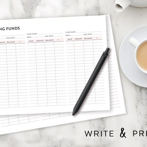 Sinking Funds Tracker Printable Landscape Sinking Funds Tracker Sheet ...