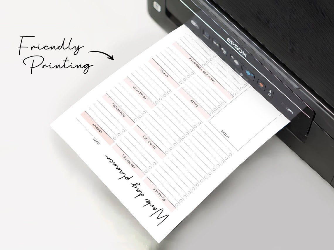 Editable Work Planner Template, Work Day Organizer Printable Daily ...