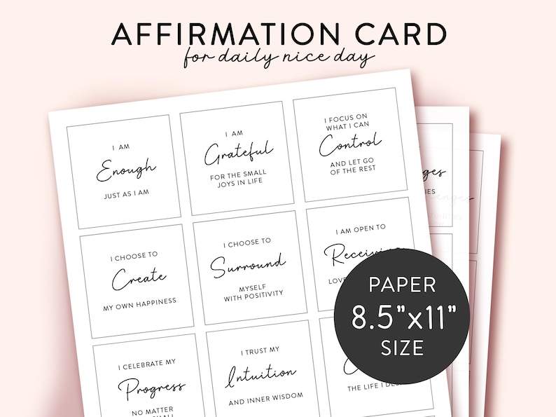 30 Days Affirmation Cards Printable, Vision Board Printables ...